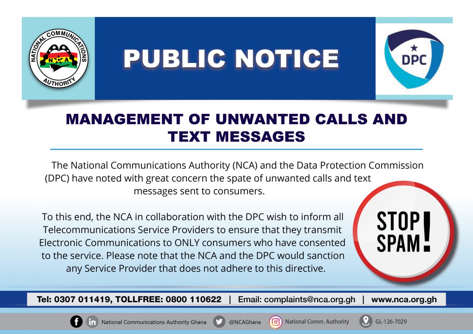 Public Notice – Management of Unwanted Calls and Text Messages ...